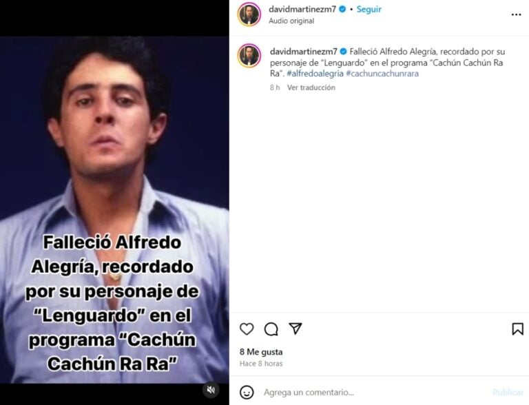 Alfredo Alegría falleció: Adiós a Lenguardo de Cachún